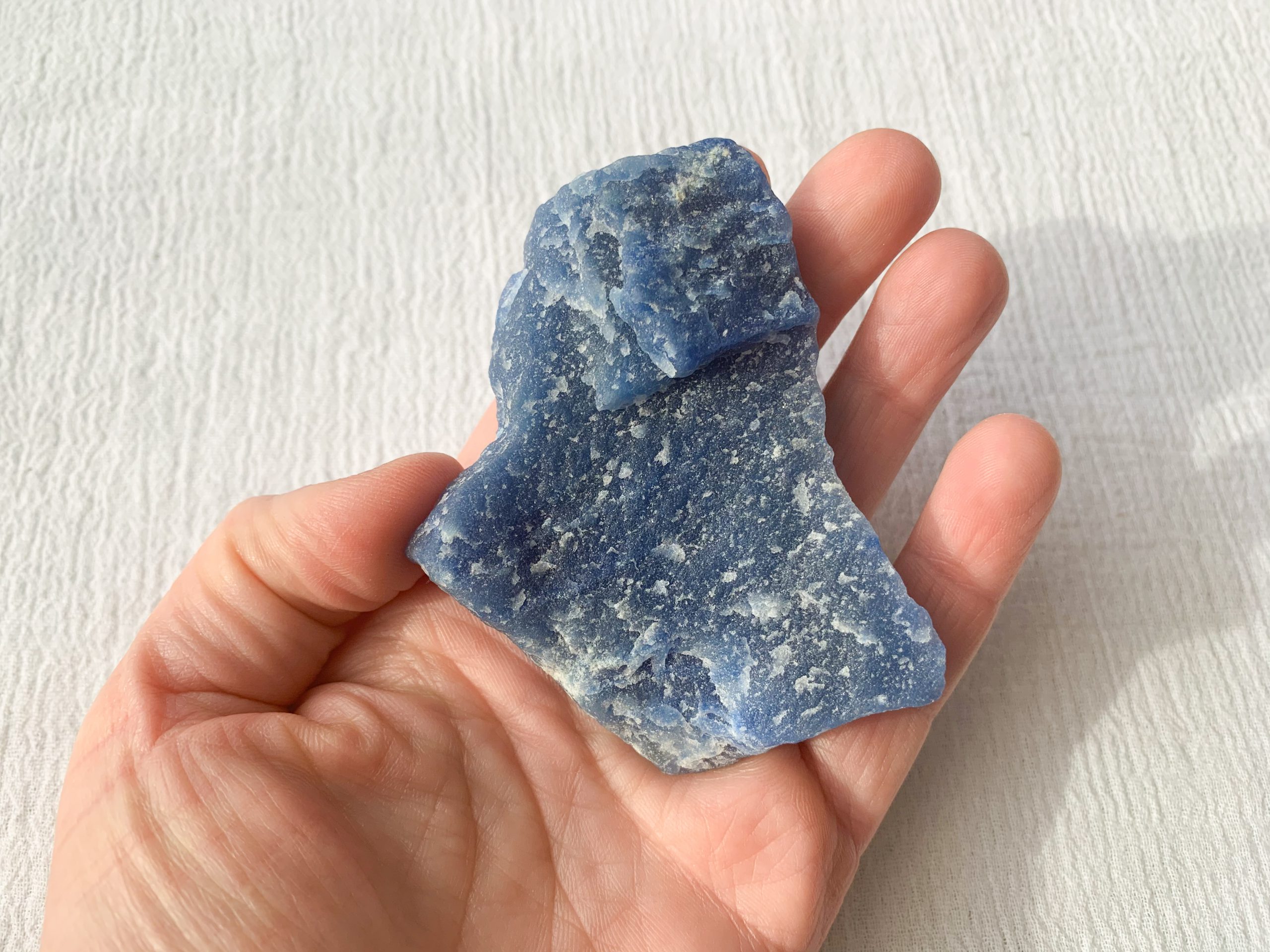 Blue quartz with Lithium & Actinolite to restore peace